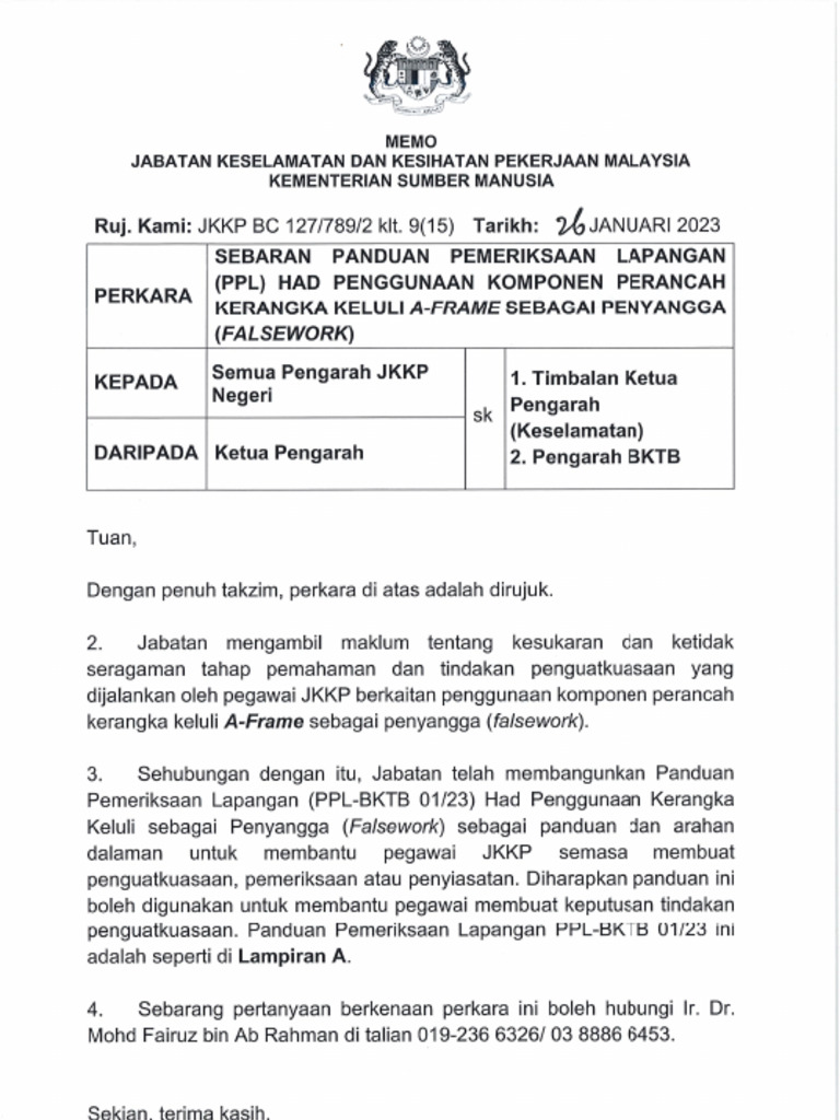 Memo PPL BKTB 01 2023 - 230226 - 114733 | PDF