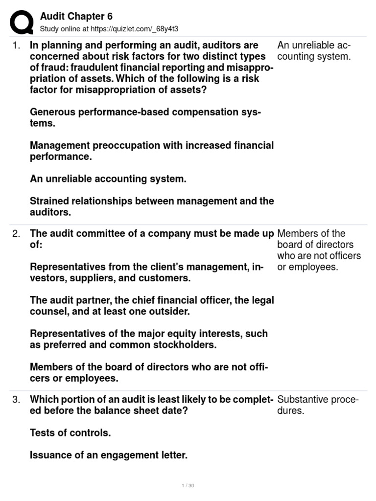 Audit Chapter 6 | PDF | Audit | Financial Audit