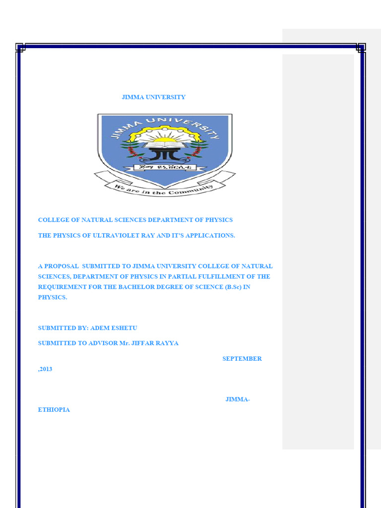 Adam Proposal With 1st Comment | PDF | Ultraviolet | Electromagnetic Spectrum