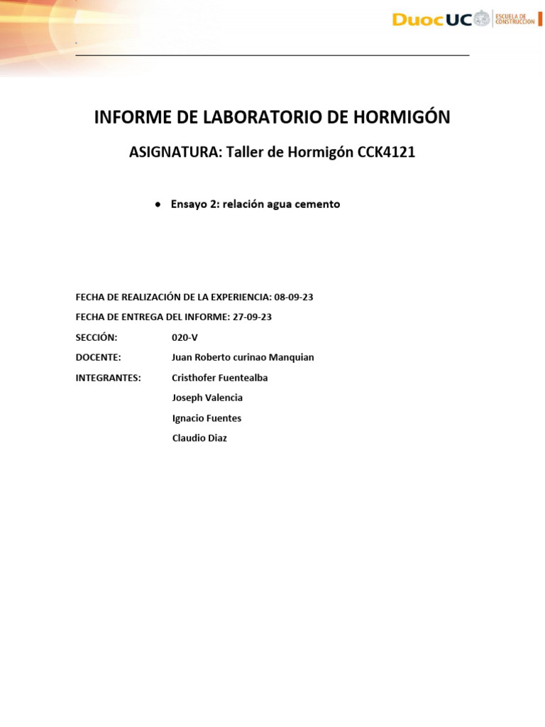 Informe Probeta Rilem | PDF