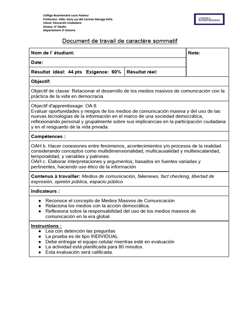 Educación Ciudadana 4to Medios de Comunicación y Democracia | PDF