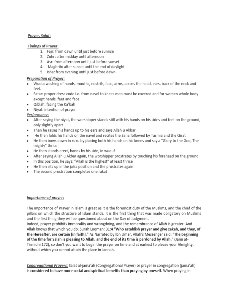 Prayer and Azaan | PDF