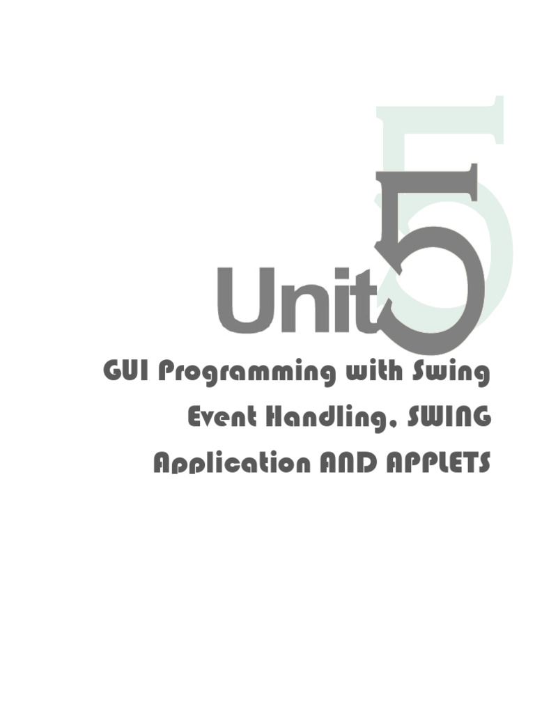 Java Programming Unit 5 | PDF | Model–View–Controller | Graphical User Interfaces