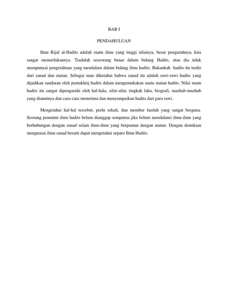Rijalul Hadits | PDF