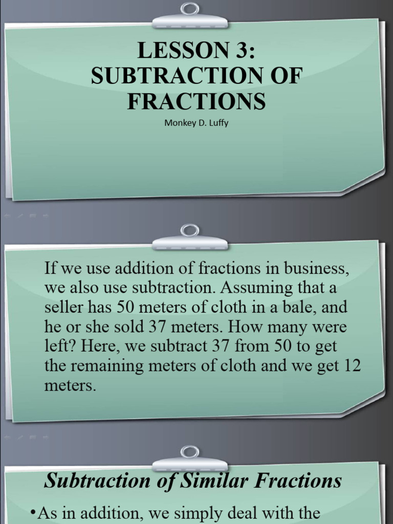 Lesson 3 | PDF | Subtraction | Numbers