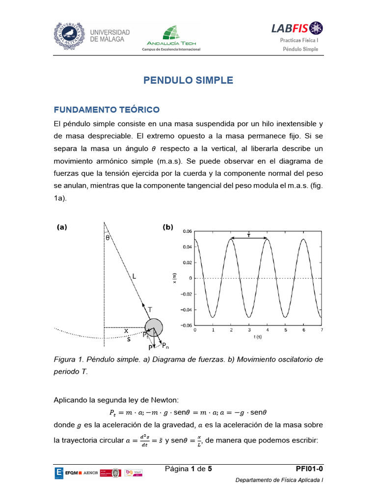 01 - P1 PENDULO SIMPLE Rev 0 - 230928 - 162926 | PDF | Péndulo ...