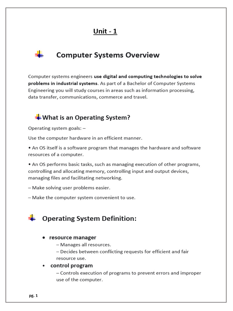 OS Unit - 1 | PDF