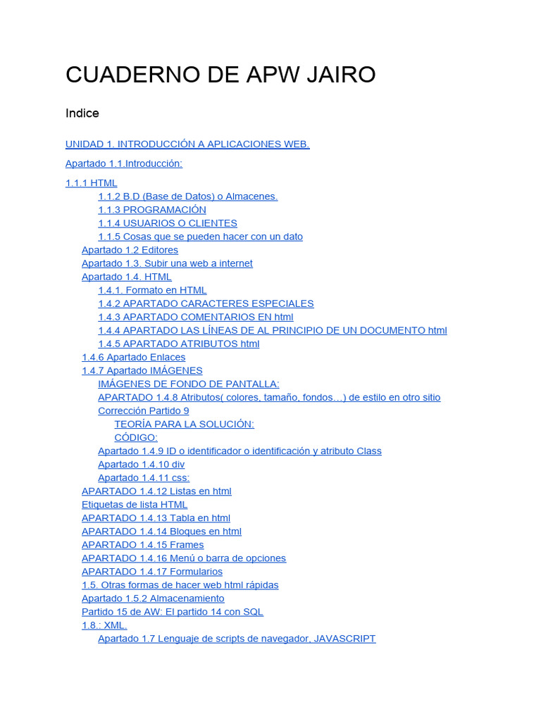 Cuaderno APW Jairo | PDF