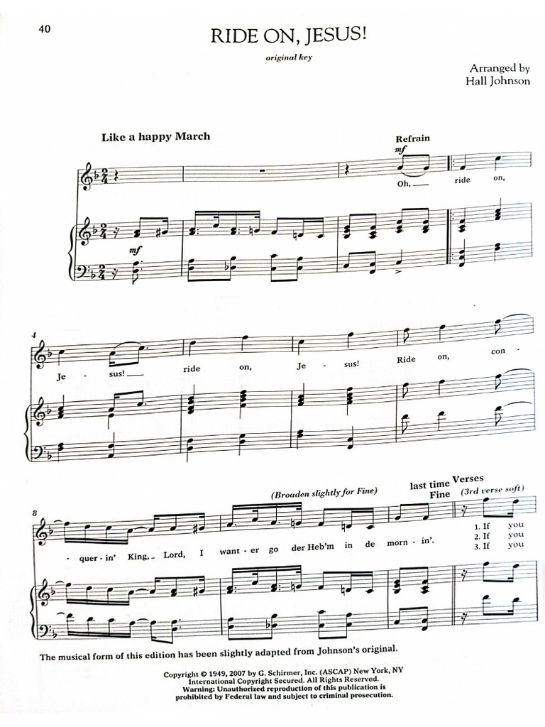 Ride On, Jesus | PDF