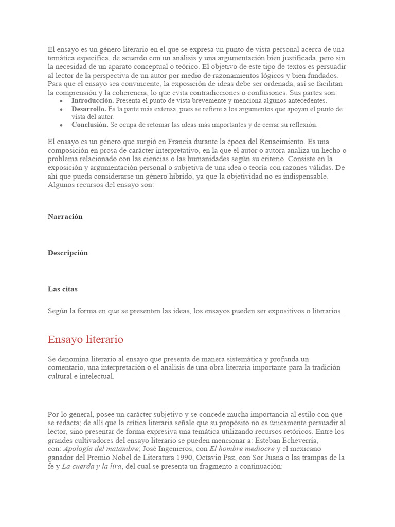 Guía Completa sobre el Ensayo Literario | PDF | Ensayos | Autor
