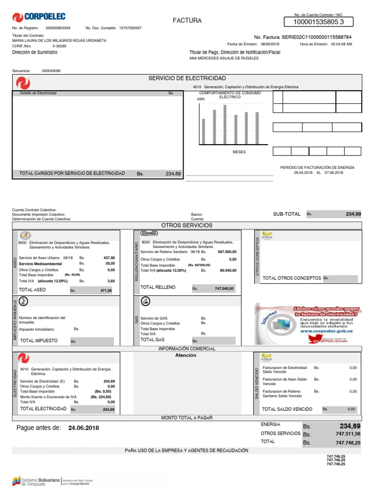 Factura Corpoelec 06 18pdf - Compress | PDF | Factura | Electricidad