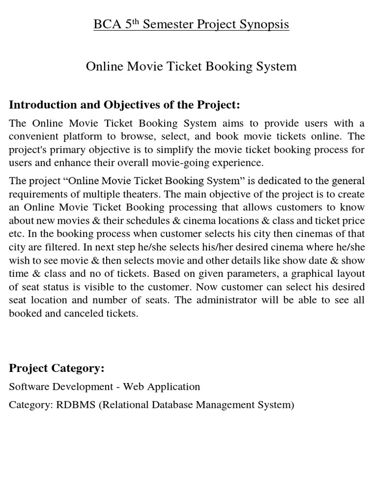 BCA 5th Semester Project Synopsis | PDF | Application Software | Computing
