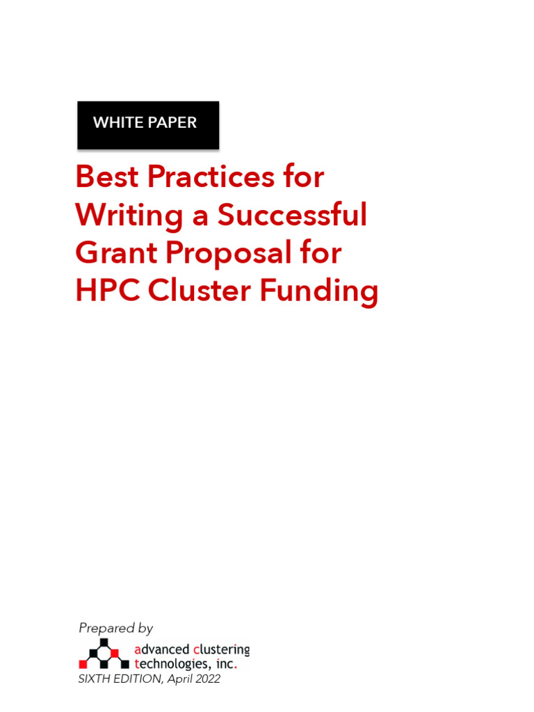 Grant White Paper Sixth Edition | PDF | Computing | Computer Cluster