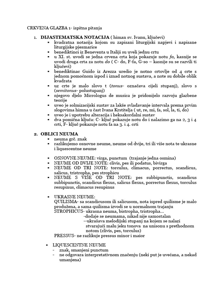 Crkvena Glazba 1 | PDF
