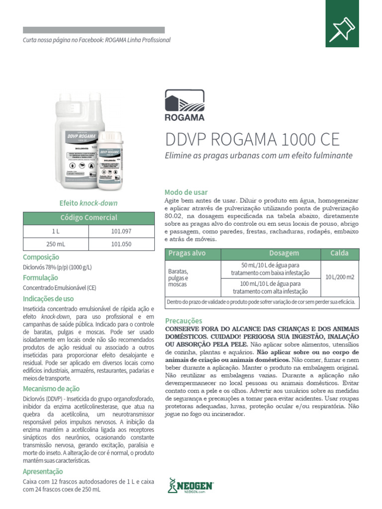 FT DDVP 1000 Ce V3 | PDF | Inseticida