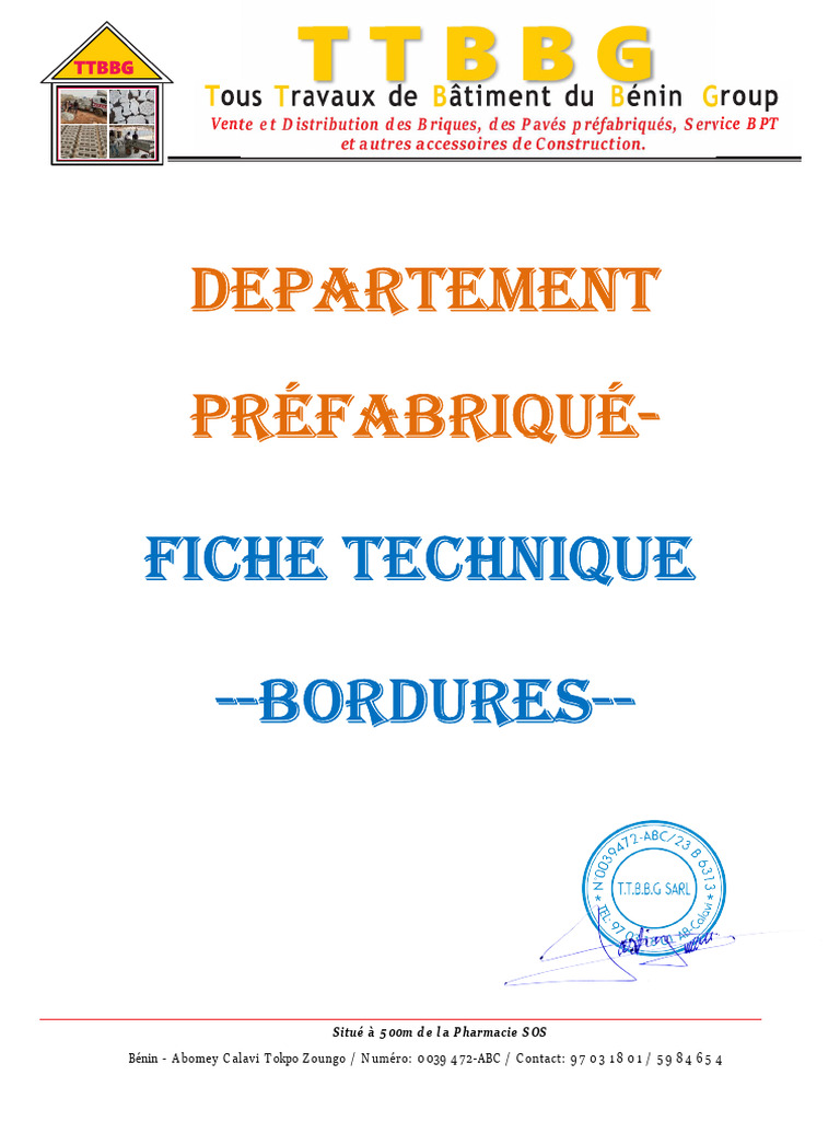 Fiche Technique Des Bordures Corrige | PDF