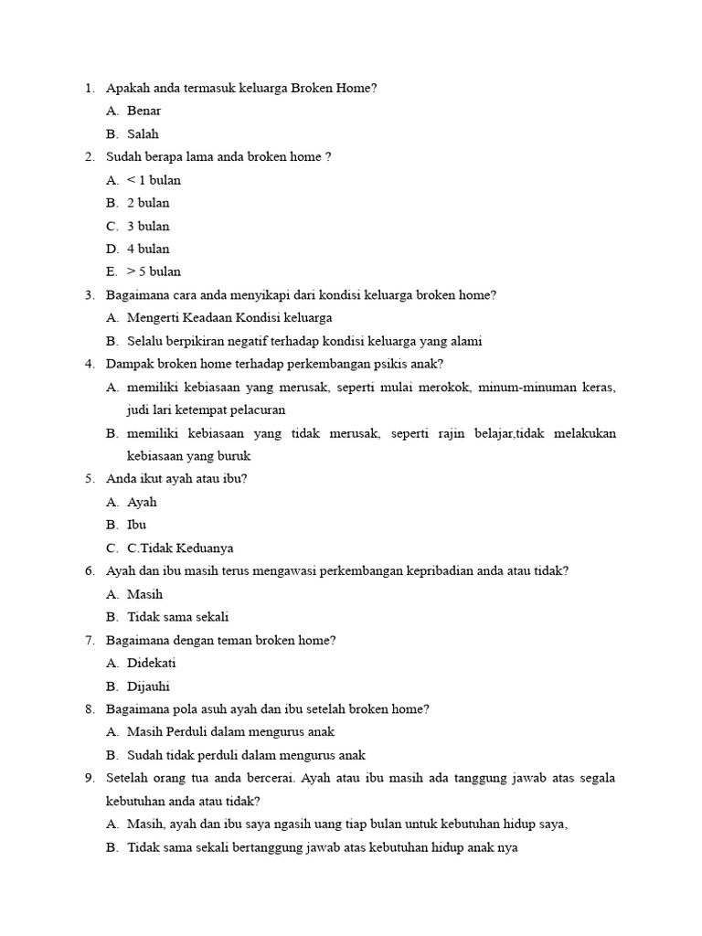 Dampak Psikologis Anak Broken Home | PDF