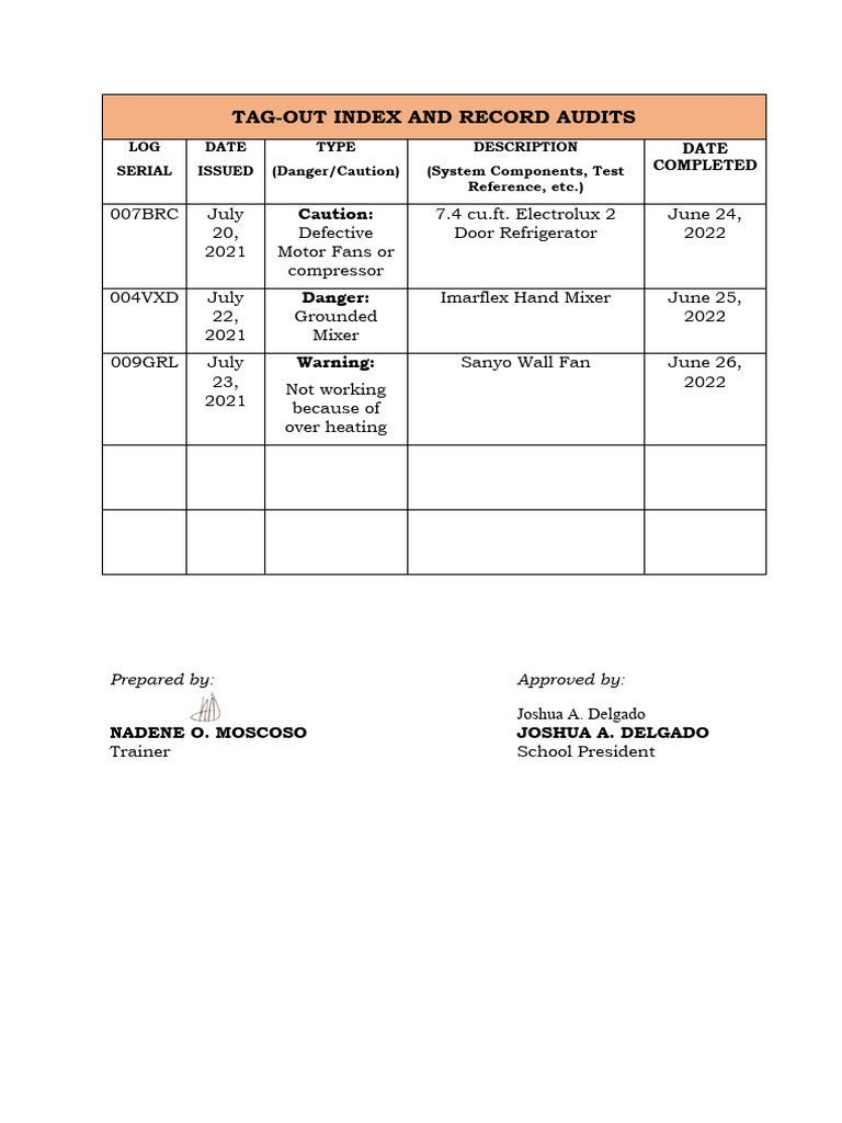 Tm1 - Tag Out Bill | PDF