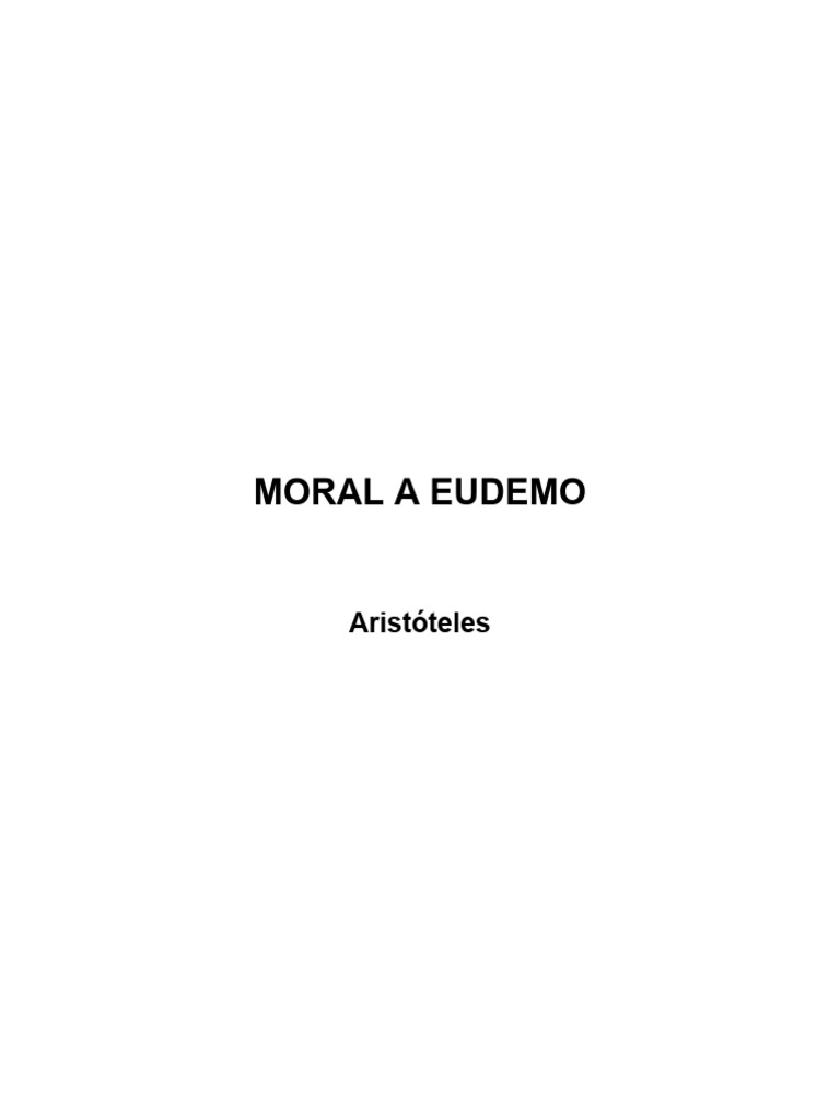 Aristoteles Moral A Eudemo Pdf
