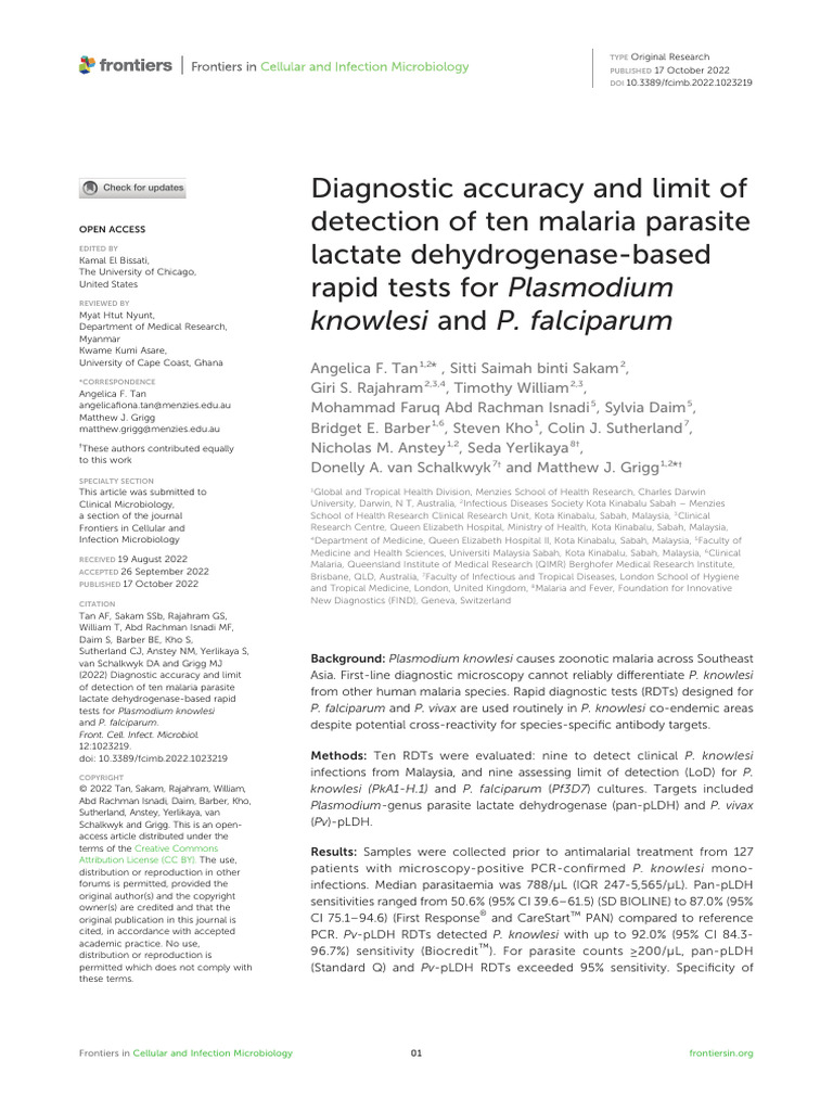 Seminario 6 Inmunologia Clinica 2023-II | PDF | Malaria | Plasmodium