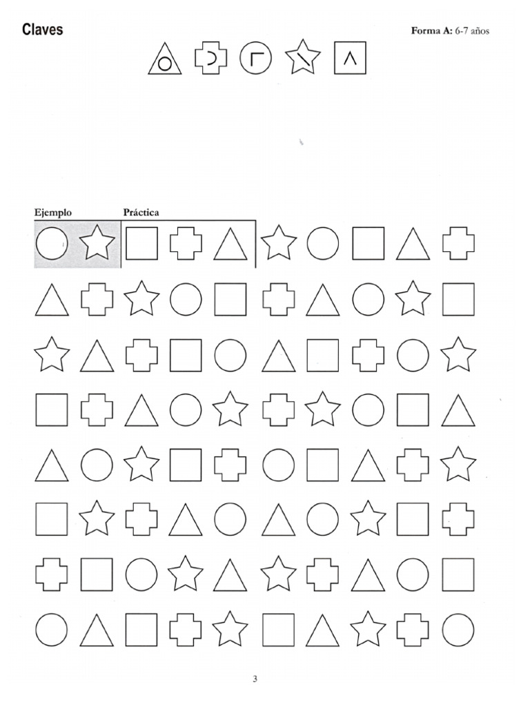 WISC V Simbolos y Claves 6-7 Años | PDF