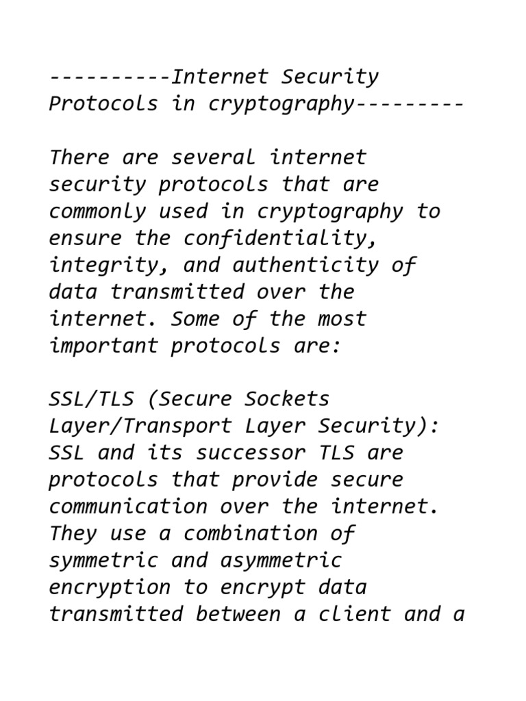 internet Security Protocols | PDF