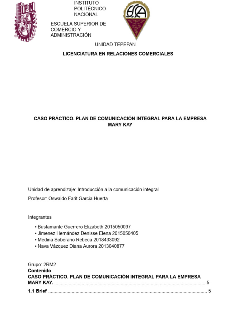Plan de Comunicación para Mary Kay | PDF | Marketing | Productos cosméticos