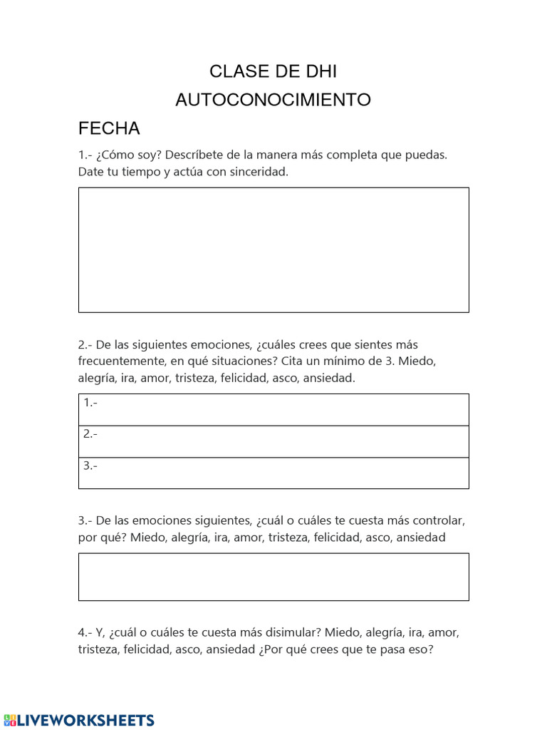 Ficha Autoconocimiento | PDF