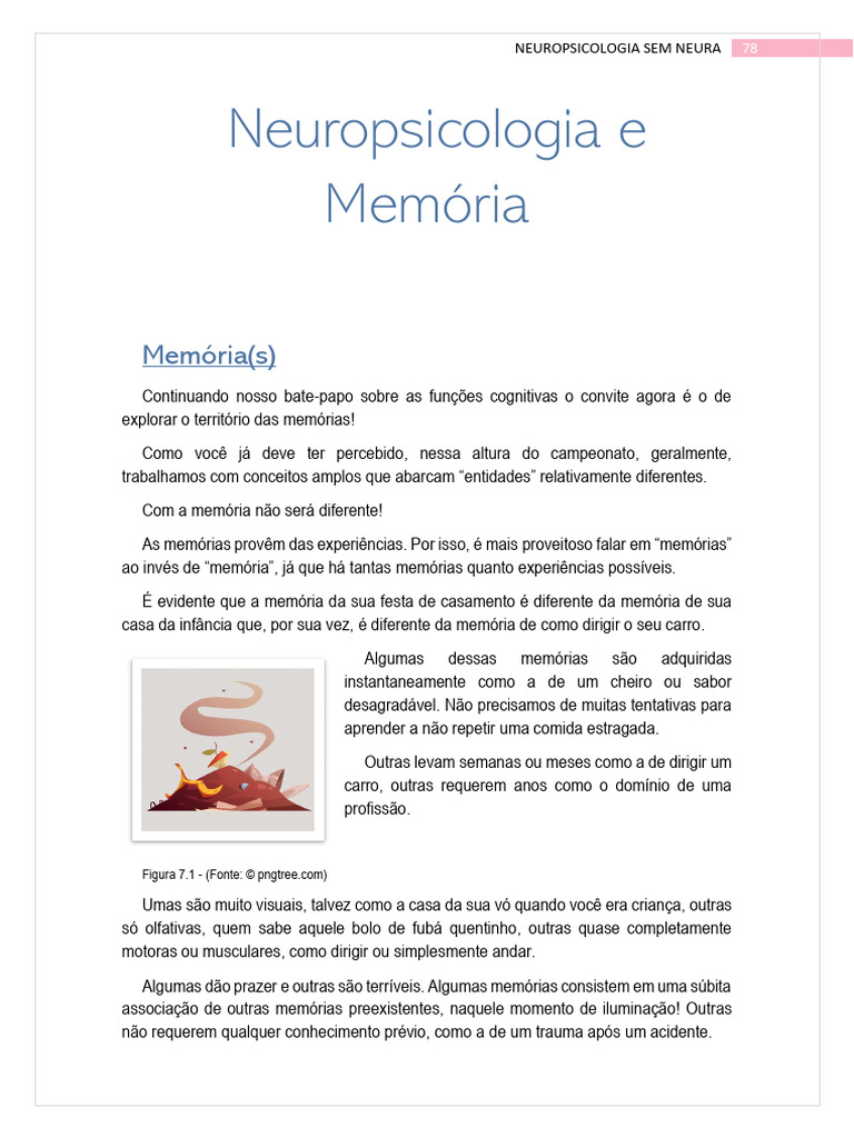 7 Neuropsicologia E Memória Pdf Memória Memória De Trabalho