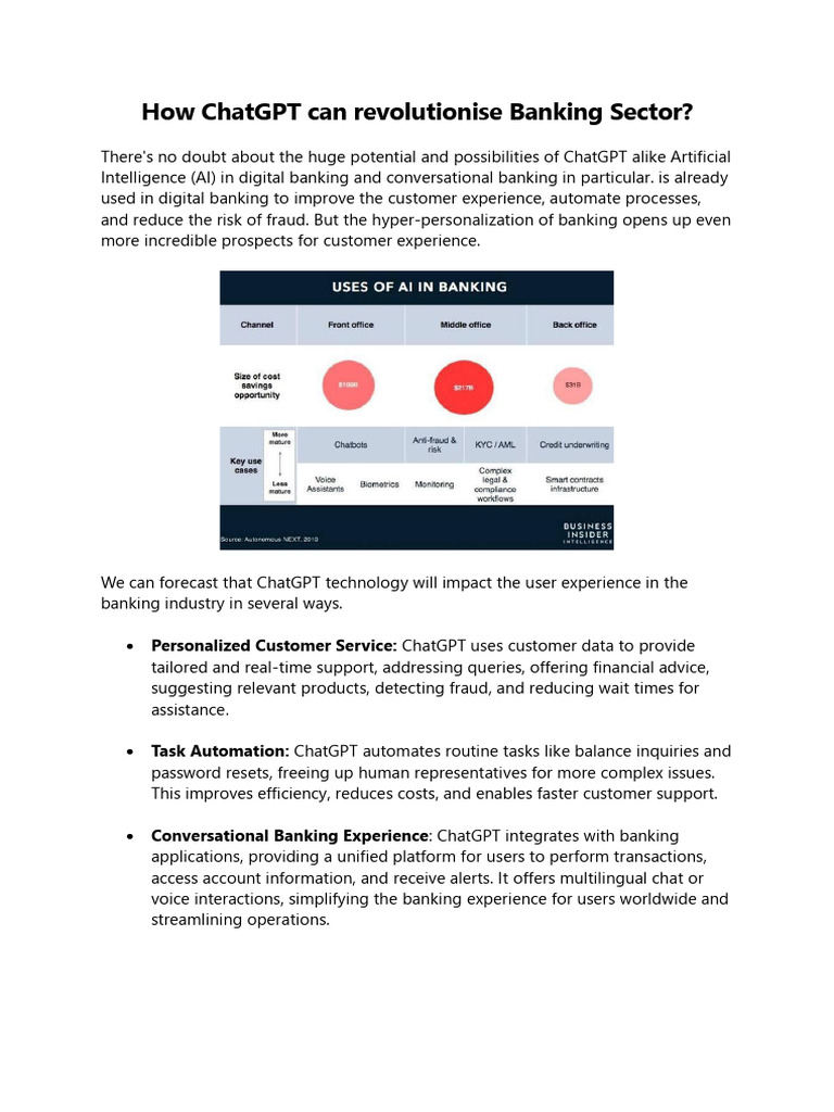 Chatgpt Used in Banking Sector | PDF | Artificial Intelligence ...