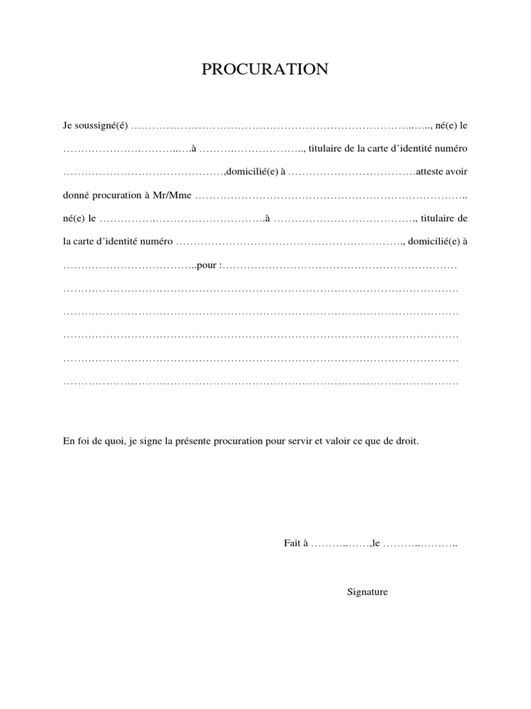 Procuration Pdf