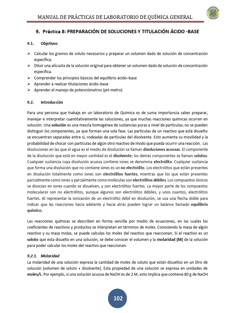 Volumen y pH en Soluciones Ácido-Base | PDF | Valoración | Química
