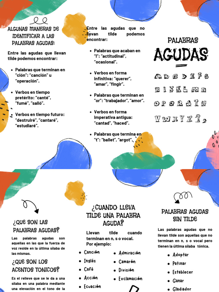 Palabras Agudas | PDF | Comunicación humana | Idiomas