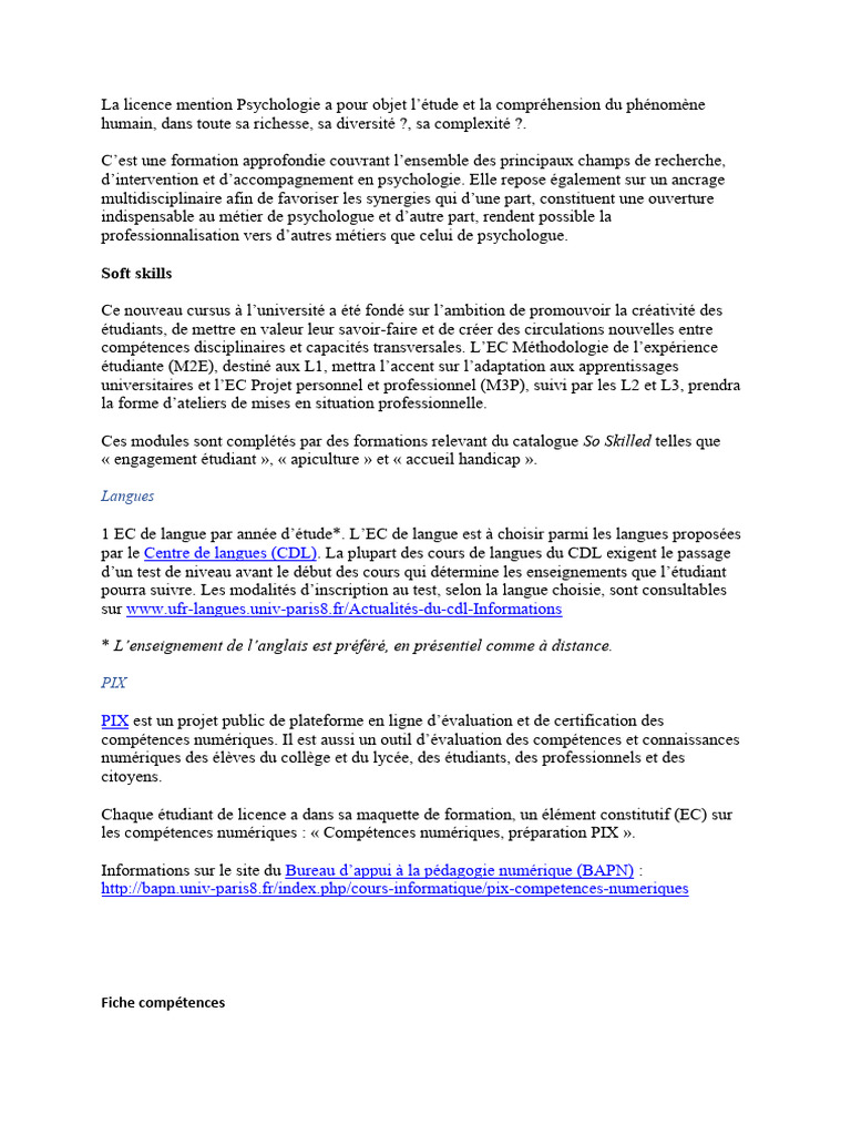 Cours de Psycho l1 | PDF