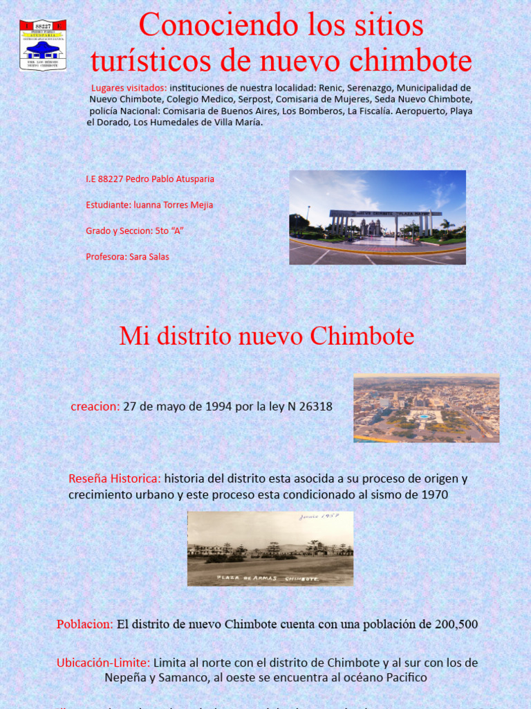 Conociendo Los Sitios Turísticos de Nuevo Chimbote | PDF | Perú | Policía