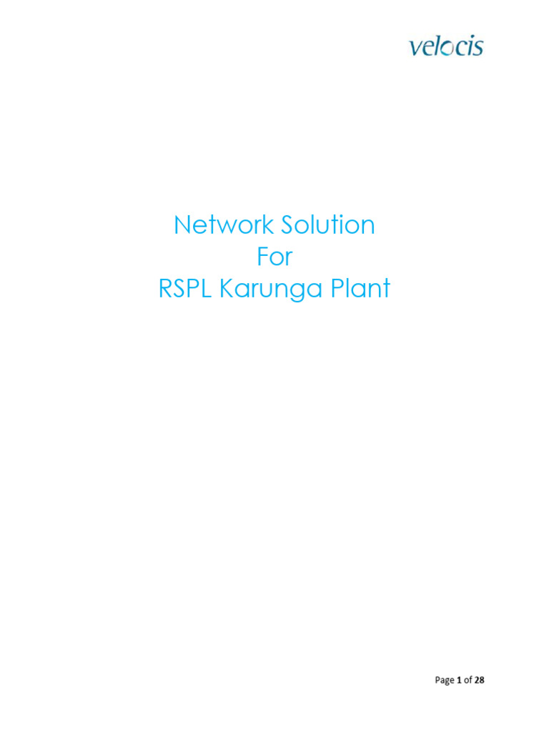 RSPL Karunga Plant Solution Document V1.1 | PDF