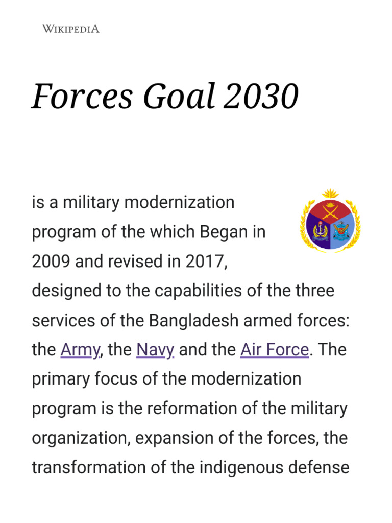 Forces Goal 2030 - Wikipedia (2) | PDF