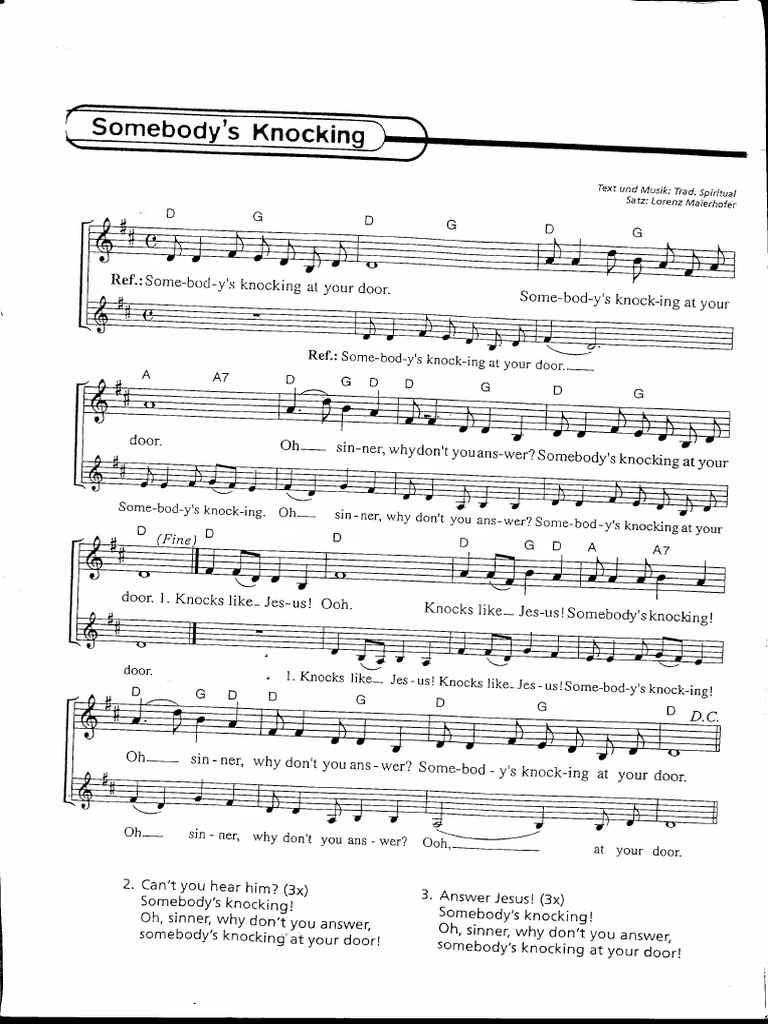 Somebody's knocking (SA) | PDF
