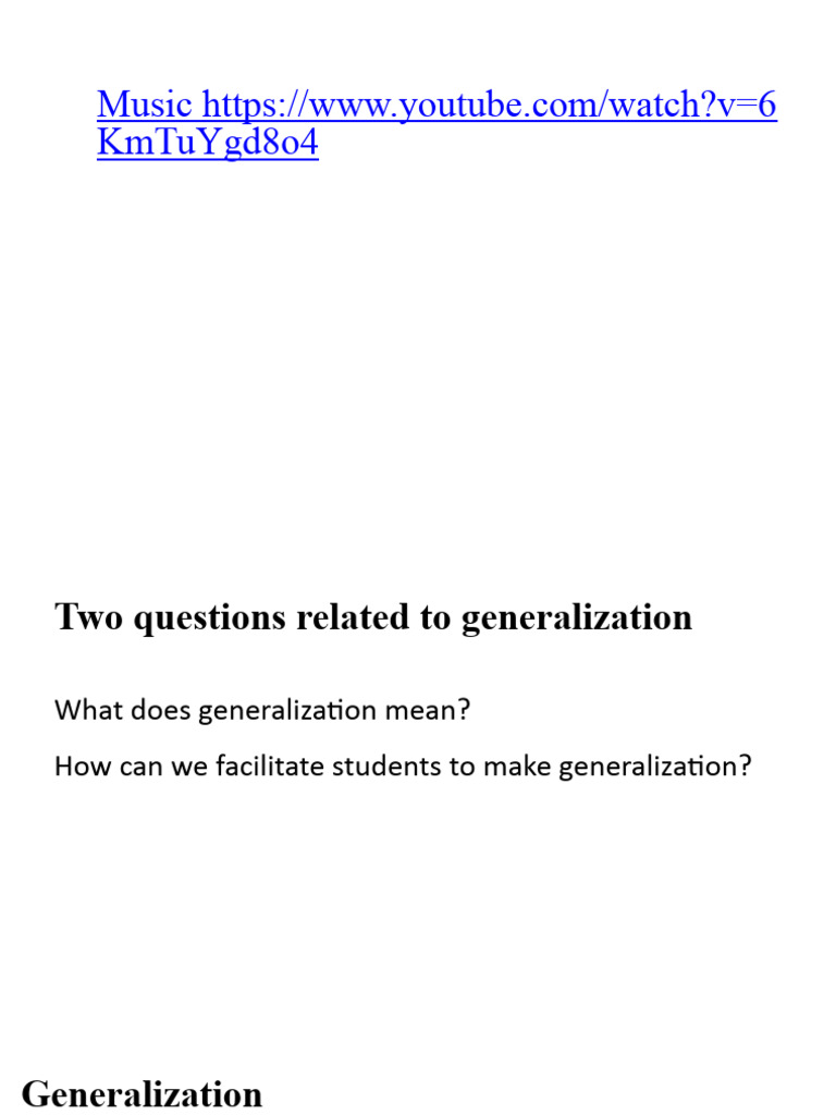 Understanding Generalization in Math | PDF
