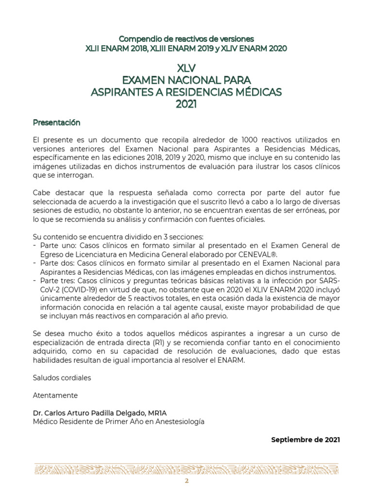 Banco de Preguntas para El Enarm | PDF