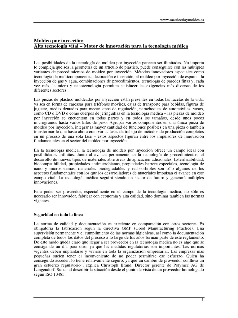 Moldeo Por Inyeccion | PDF Moldeo Por Inyeccion | PDF