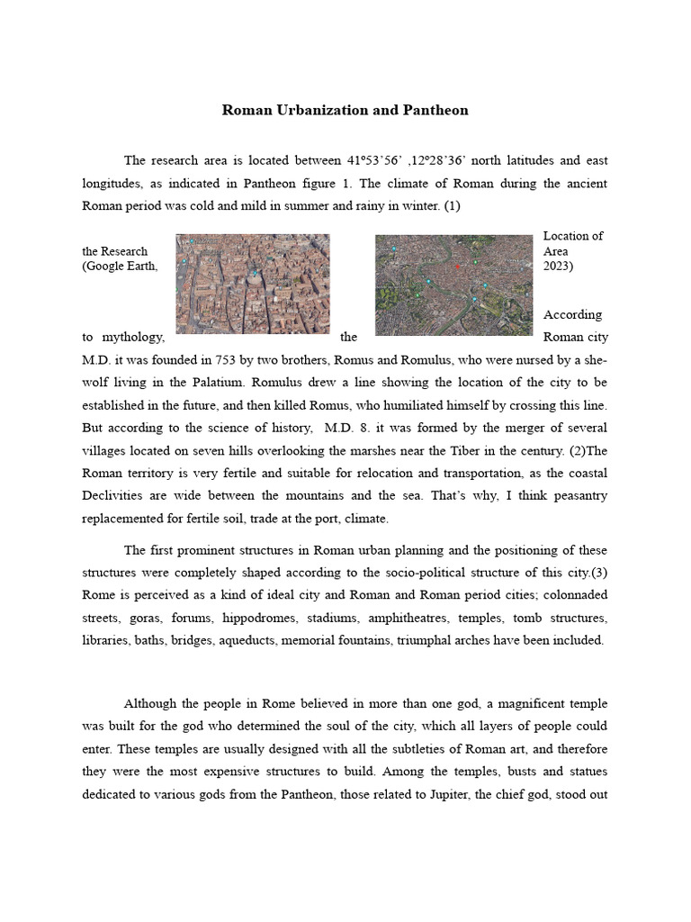 Roman Urbanization and Pantheon | PDF | Ancient Rome