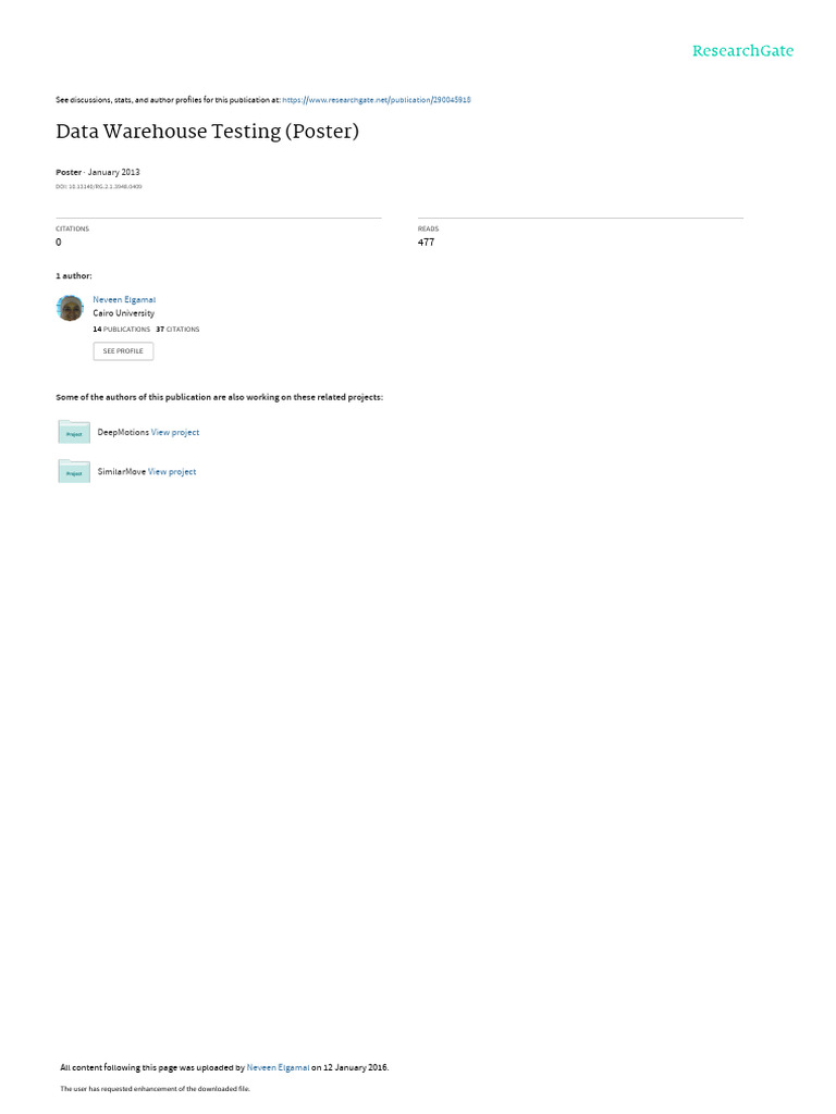 Data Warehouse Testing Poster | PDF | Data Warehouse | Software Testing