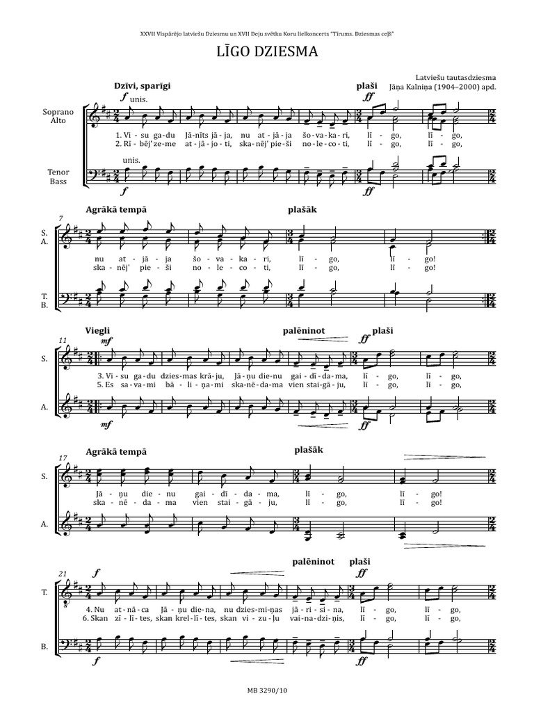 Līgo Dziesma | PDF