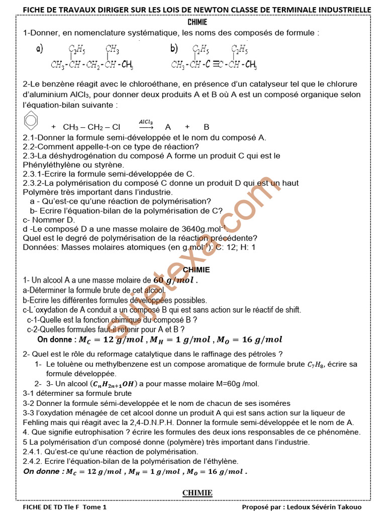 TD Physique Tf3 | PDF