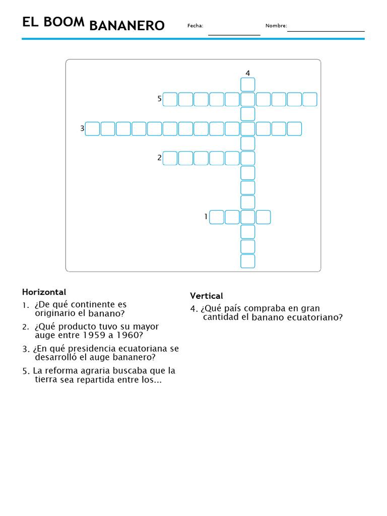 El Boom Bananero Crucigrama | PDF