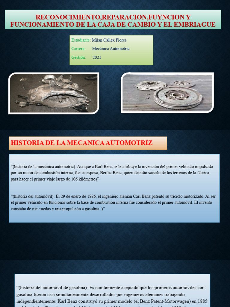 Presentacion Del Proyecto de Mecanica Automotriz | PDF