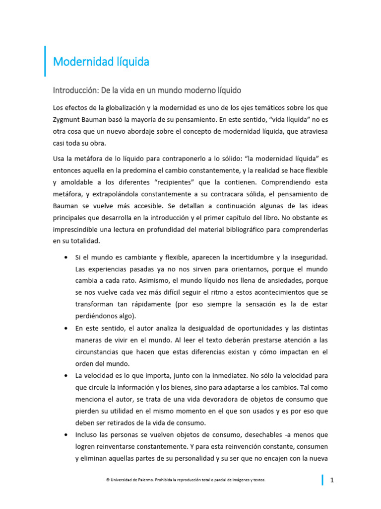 Modernidad Líquida | PDF | Modernidad