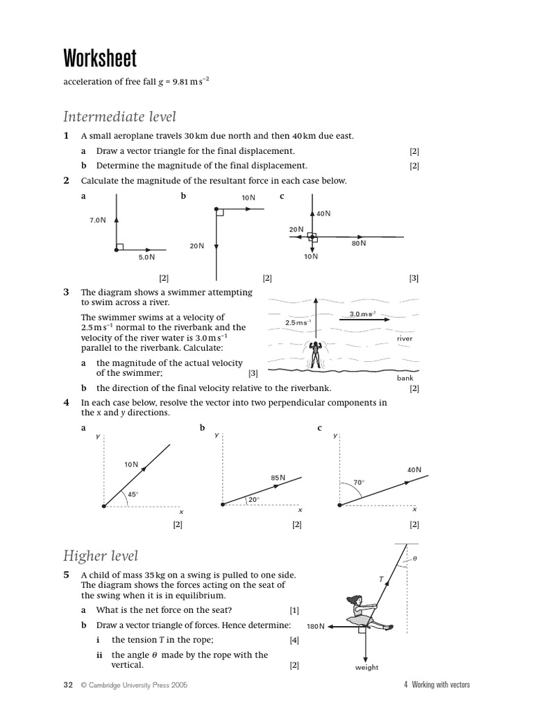 Vectors Worksheet | PDF