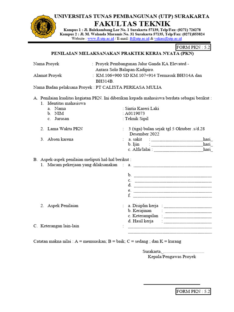 Form PKN Utp 2022 (V.2) | PDF